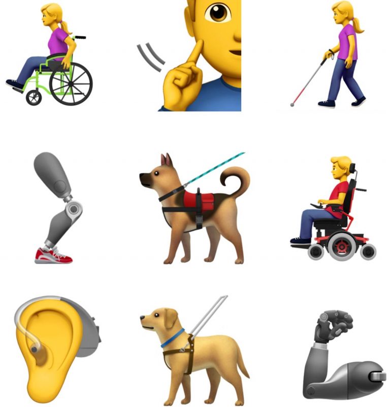 New emojis representing individuals with disabilities